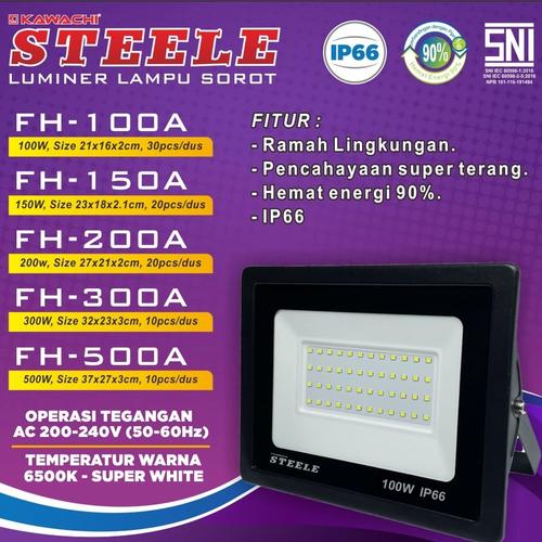Jual Lampu Sorot Flood Light LED Luminer Steele 100w 150W 200Watt 500 ...