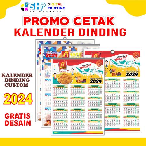 Jual Cetak Kalender Dinding A3+ Custom Kalender Satuan Free Desain - Art paper, Lubang - Kota ...