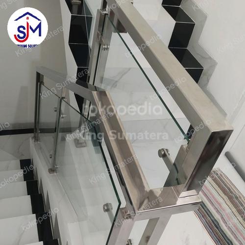 Jual railing tangga stainless kaca tempered, railing tangga kaca ...