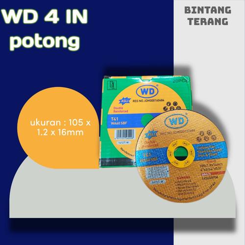 Jual WD Cutting Disc 4" T41 WA60 SBF isi 20 pcs - Jakarta Barat ...