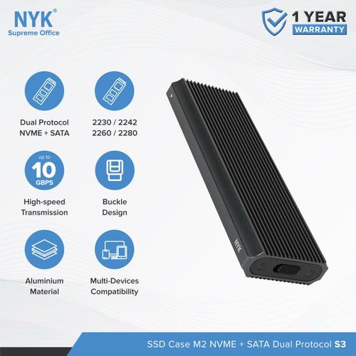 Jual Case Ssd m.2 m2 external nyk Nvme sata Ngff type-c Enclosure ...