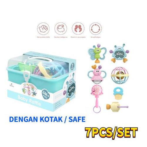 Jual (7pcs box)Baby Teether Rattle Teething Kit Mainan Gigitan Bayi ...