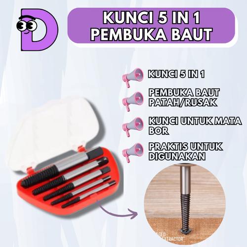 Jual Alat Pembuka Baut Rusak Screw Extractor Set Tap Balik Kunci Mata ...