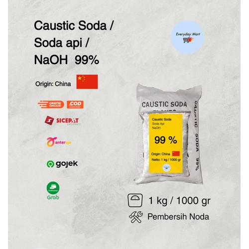 Jual SODA API / CAUSTIC SODA / KAUSTIC SODA 1KG NaOH SODIUM HYDROXIDE 1 ...
