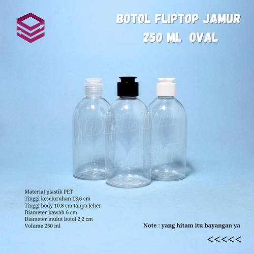Jual Botol Pet 250 ML Tutup Fliptop Jamur / Botol Fliptop 250 ML Tebal ...