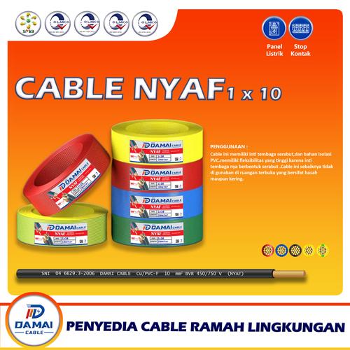 Jual NYAF 1x10 mm2 10-100 Meter - Kabel Tembaga Serabut Damai Cable ...