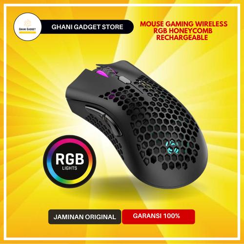 Promo Mouse Gaming Wireless RGB Honeycomb Rechargeable Ergonomic ...