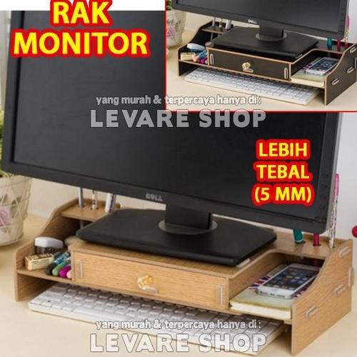 Jual Rak Meja Laptop Monitor Organizer Monitor Stand + Keyboard Storage ...