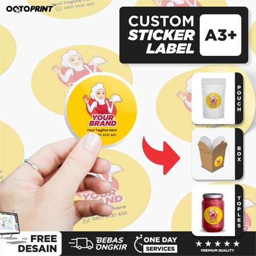 Jual Cetak Sticker Label A3+ Premium Custom/Template Free Cutting ...