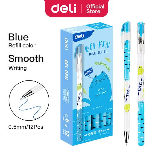 Jual Deli Pulpen Gel / Gel Pen 0.5mm Motif Kartun Kucing EG81 - Tinta ...