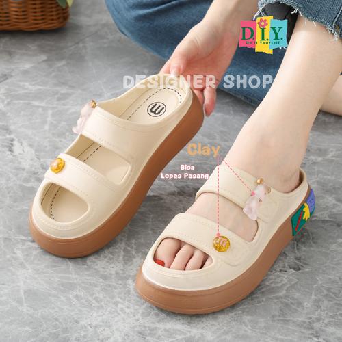 Promo Sandal Wanita Ban Dua Kancing Carly Premium IMPORT Terbaru Sendal ...