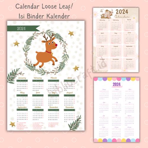 Jual Calendar Loose Leaf | Isi Binder Kalender - Rusa, A6 - Kota Tangerang Selatan - Bibliocraft ...
