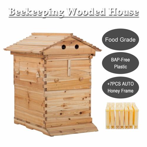 Jual TMM Flowning Bee Hive automatic+ 7 frames honey combs full set ...
