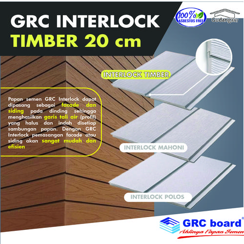 Jual GRC Timber Interlock 20 cm / Wall Sliding / Dinding Urat Kayu Tali Air - Kota Bekasi ...