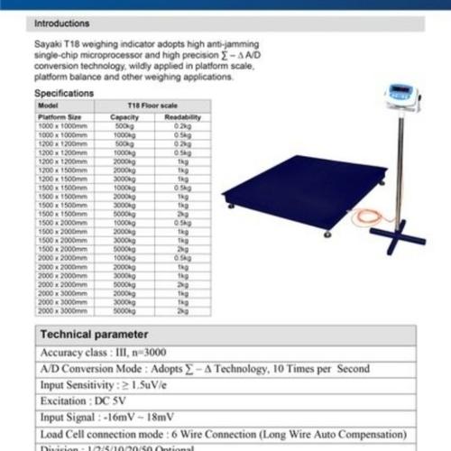 Jual floor scale Sonic T18 500kg 80cm x 80cm/ timbangan lantai/ barang ...