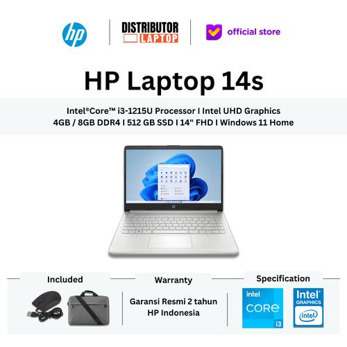 Promo Laptop HP 14s DQ5115TU i3-1215U RAM 8GB 512GB SSD 14" IPS FHD OHS ...