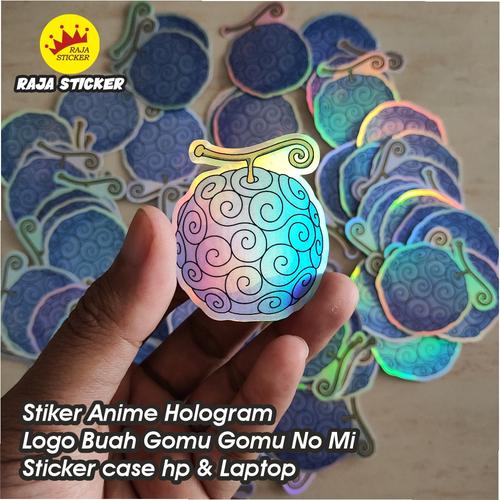 Jual Stiker Anime Hologram Logo Buah Gomu Gomu No Mi Sticker case hp ...
