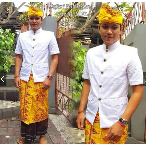 Jual Jas Busana Adat Bali Pria Kemeja Safari Pakaian Adat Bali Lanang ...
