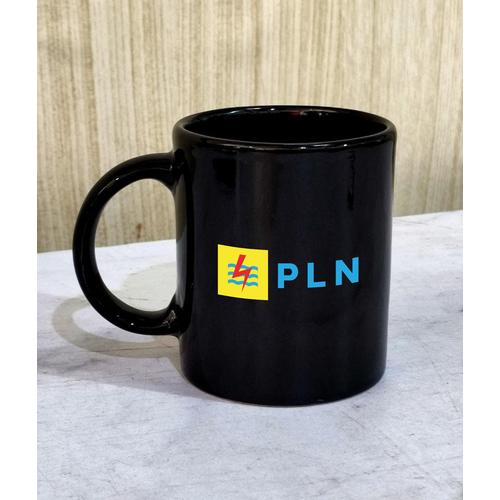 Jual Mug Hitam Custom Printing Logo PLN / Souvenir Mug Custom Murah ...