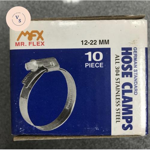 Jual Hose Clamp. MR FLEX. All 304 Stainless Steel. Ukuran 12-22mm ...