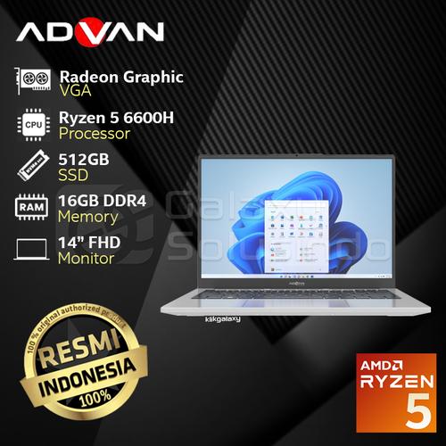 Jual ADVAN WORKPLUS Ryzen 5 6600H 512GB SSD 16GB RAM Notebook - Kota ...