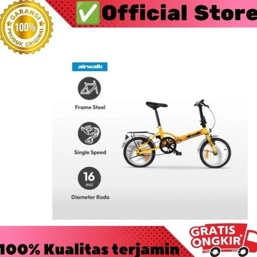 Jual AIRWALK JEDI SEPEDA LIPAT 16 INCI 1-SPEED - ORANGE SIENALOVIY ...