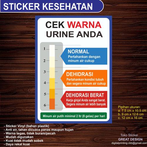 Jual STIKER CEK WARNA URINE / WARNA AIR SENI / KESEHATAN GINJAL - 9 CM ...