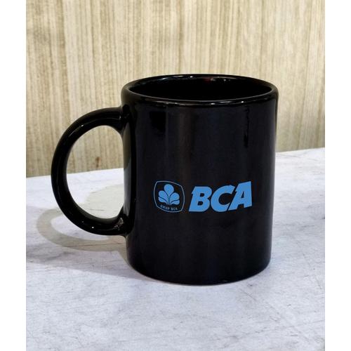 Jual Mug Keramik Hitam Logo BANK BCA / Custom Mug Printing Hitam Murah ...