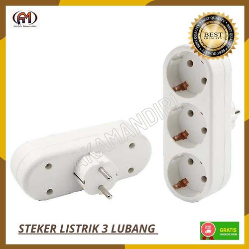 Jual Steker Listrik 3 lubang Colokan 3 Lobang Grounding Socket ...