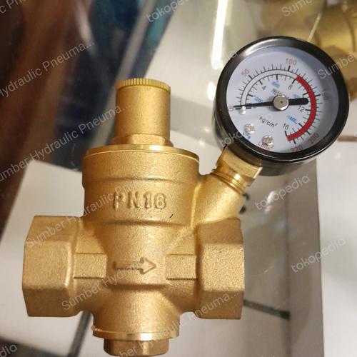 Jual PRESSURE REDUCING VALVE / PRV DRAT 3/4" INCH KUNINGAN + PRESURE ...
