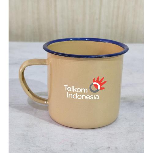 Jual Mug Enamel Desain TELKOM INDONESIA / Cangkir Custom Souvenir Event ...