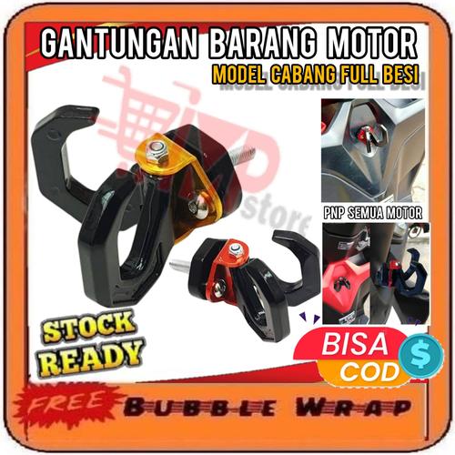 Jual Gantungan Barang Motor Matic Model Lipat 2 Cabang Bahan Full Besi ...