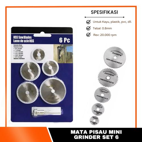 Jual Mata Pisau Mini Grinder Blade Die Grinder Mata SET 7 Pcs Circular ...