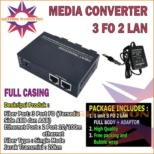 Jual Media Converter Fiber Optic 3 Port Fo 2 Port Lan 10/100 Full Body / - AAB - Kota Tangerang ...