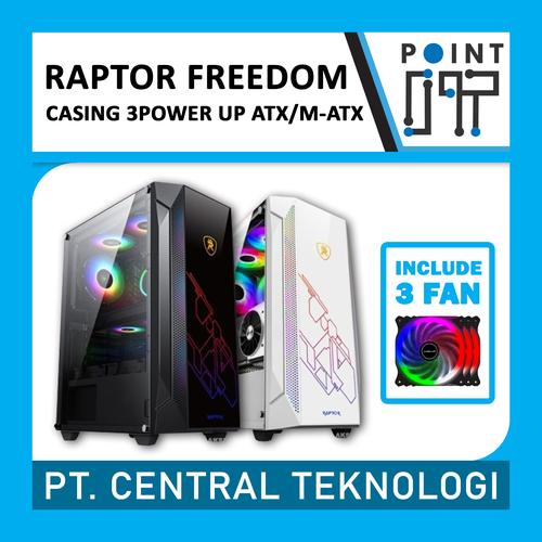 Jual Casing PC Gaming Raptor Freedom with 3 FAN RGB ATX Gaming Case ...