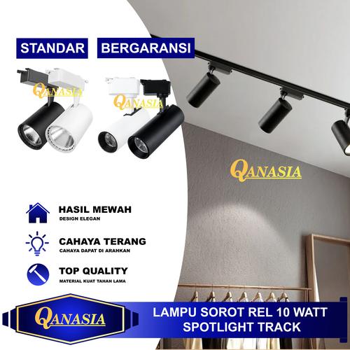 Jual Lampu Sorot Rel Spotlight Track Light Rell 10 Watt 10W LED Hitam ...