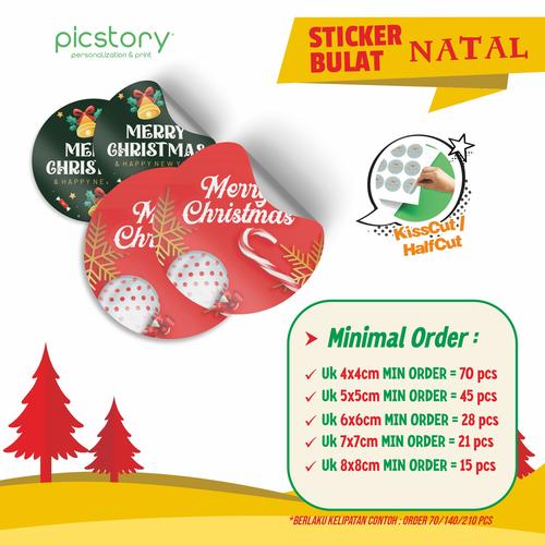Jual Stiker Bulat Natal/ Sticker Christmas/ Stiker Label Toples Kue ...