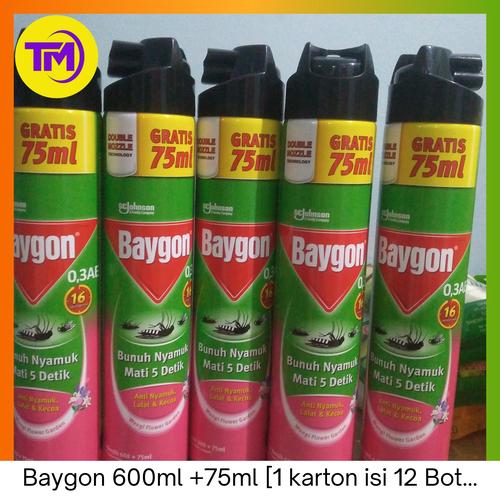Jual Baygon Wangi Flower Garden 600 + 75ml [1 dos isi 12 Botol] Gojek ...