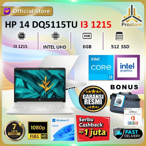 Promo HP 14 DQ5115TU I3 1215 8GB 512SSD W11+OHS 14.0FHD BLIT - EP0090TU ...