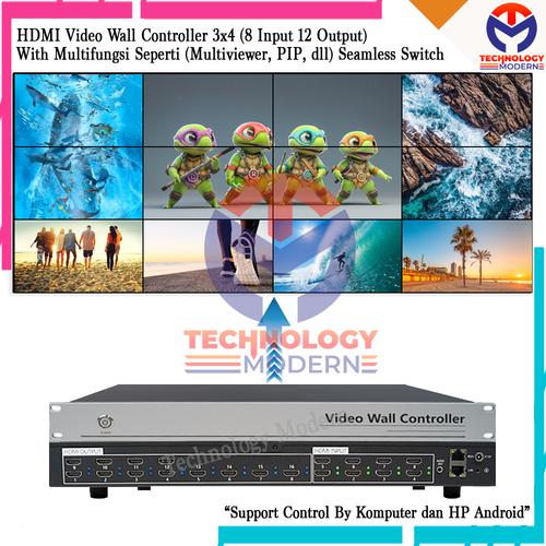 Promo HDMI Video Wall Controller/Processor 3x4 (8 Input 12 Output) Seamless - Jakarta Pusat ...