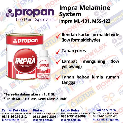 Jual PROPAN IMPRA ML131 Melamine Semi Gloss + Obat / Hardener 5L ...