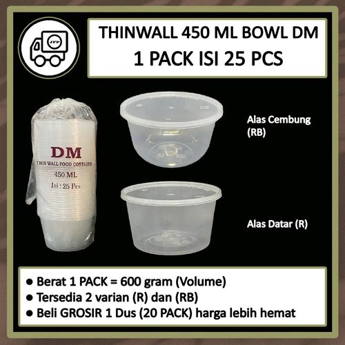 Jual Thinwall 450 ml Bulat Round Bowl Mangkok Plastik DM isi 25 pcs - RB (Cembung) - Jakarta ...