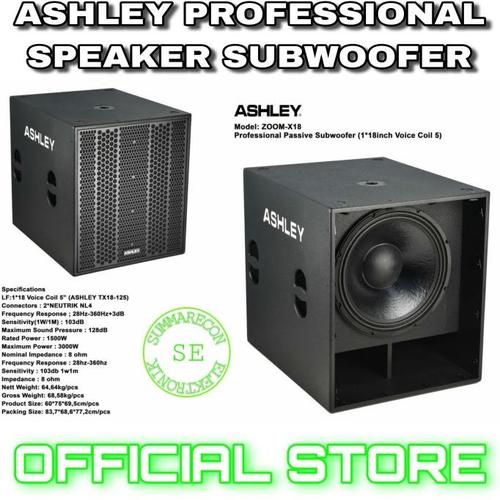 Jual speaker subwoofer pasif 18 inch ashley zoom x18 subwoofer 18 inch ...