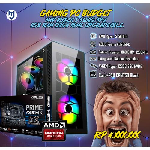 Jual Gaming PC Budget AMD Ryzen 5 5600G APU 8GB RAM 128GB NVME ...
