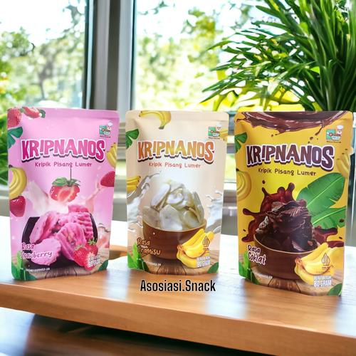 Jual KRIPNANOS Keripik Pisang Lumer viral varian rasa Strawberry ...