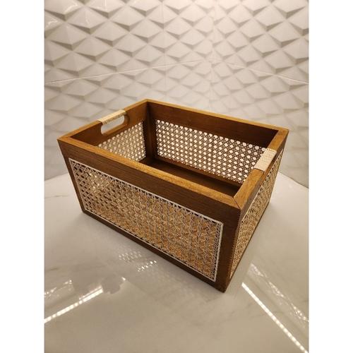 Promo kotak penyimpanan rotan / wood storage box with handle/ rak ...