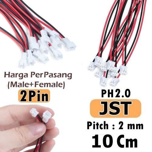 Jual 1 Set Mini JST 2.0 kabel Micro PH plug 2P 10Cm Konektor 2 Jalur ...