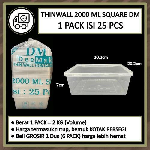 Jual Thinwall 2000 ml Kotak Persegi Square DM Kotak Makan Plastik 2000 SQ - Jakarta Barat ...