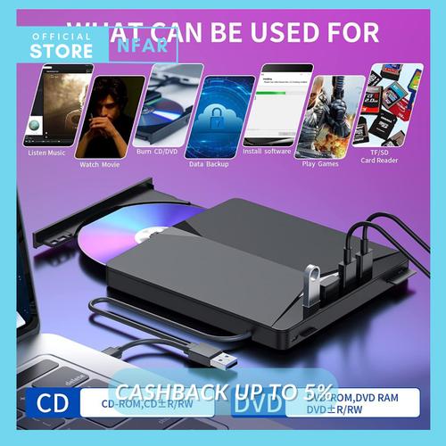 Jual DVD RW External Type C USB 3.0 Hub 6in1 DVD Eksternal CD Rom ...