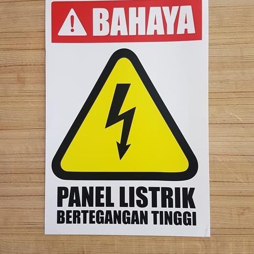 Jual sign stiker DANGER PANEL LISTRIK BERTEGANGAN TINGGI / Bahaya ...